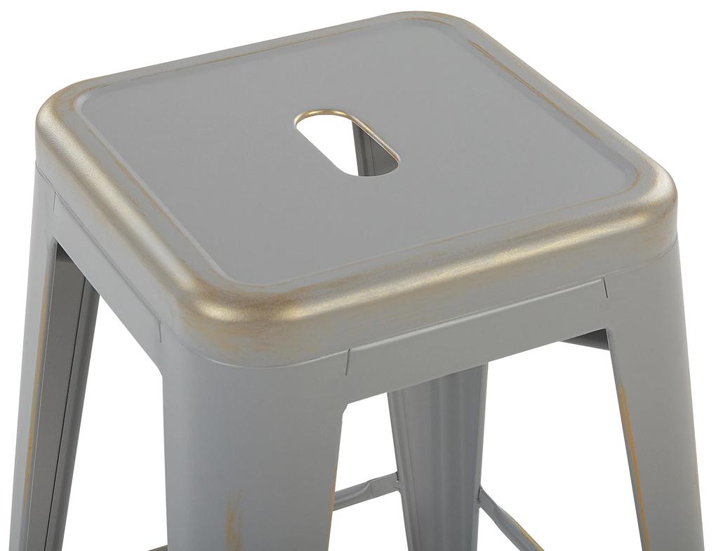 Sada 2 ocelových barových stoliček 76 cm stříbrné/zlaté CABRILLO Beliani