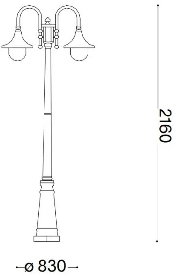 Ideal Lux - Venkovní lampa CIMA 2xE27/52W/230V 216 cm IP43 patina