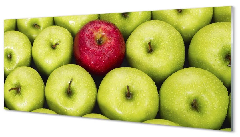 akrylový obraz Zelená a červená jablka 120x60 cm