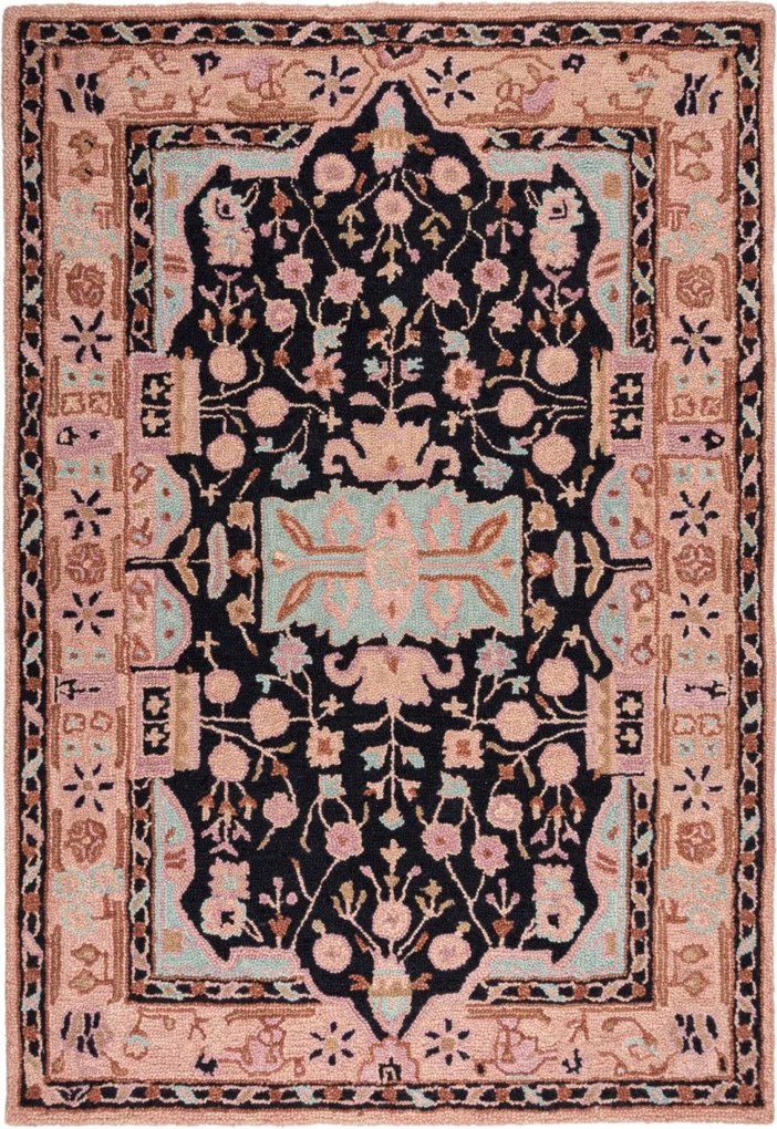120x170 Kusový koberec Wool Loop Blossom Pink/Black