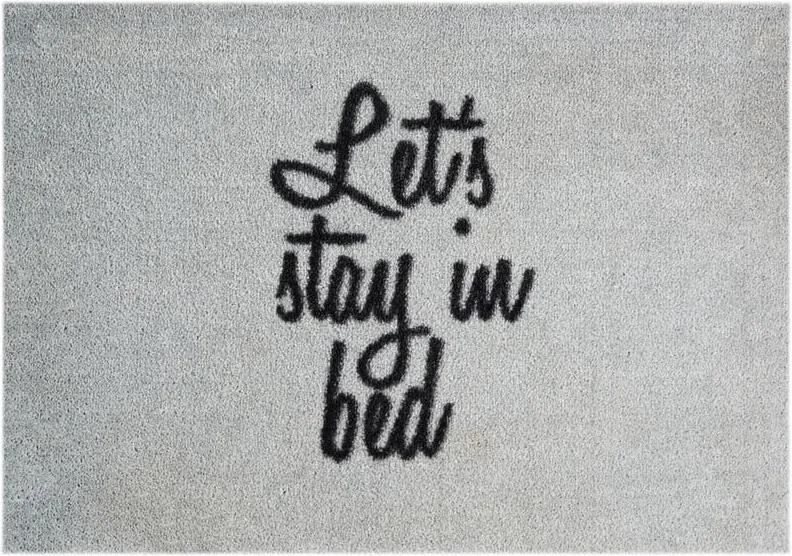 Šedá rohožka Mint Rugs StateMat Let's Stay In Bed, 50 x 75 cm