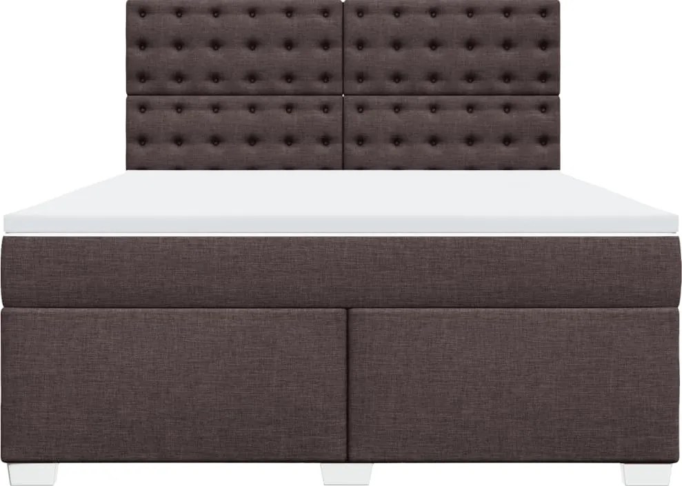 Box spring postel s matrací tmavě hnědá 180x200 cm textil 3290584