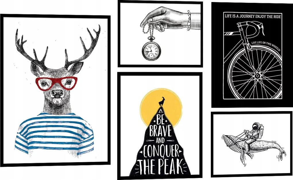 XXL Velký Komplet 5ks Obrazy Plakát KP073