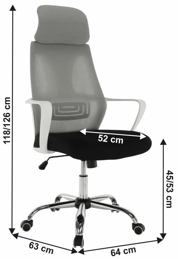 Kondela Kancelářské křeslo, šedá / černá / bílá, TAXIS