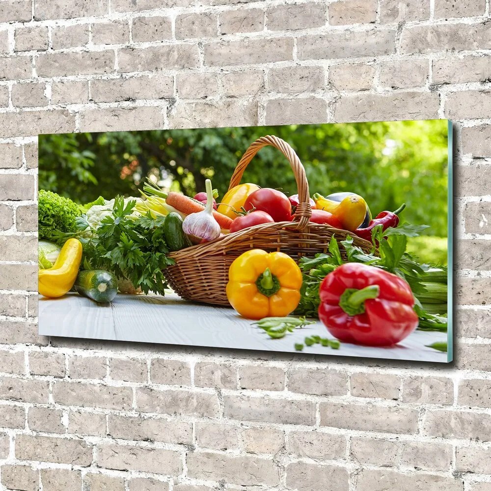 Wallmuralia Foto obraz skleněný horizontální Koš zeleniny 140x70 cm