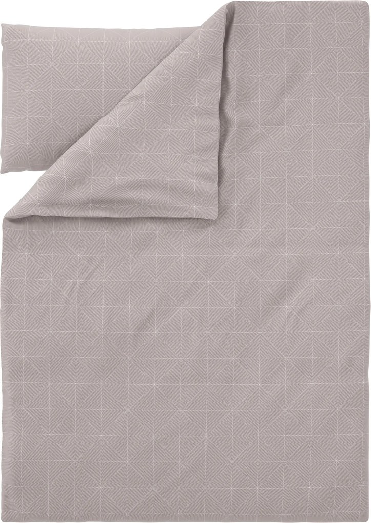 Livarno® Ložní povlečení z mikrovláknitého saténu, 140 x 200 cm, 70 x 90 cm (geometrie/béžová)