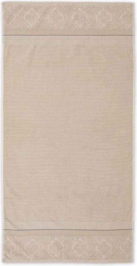 Pip Studio ručníky z bavlněného froté Soft Zellige, khaki (Luxusní ručníky z bavlněného froté v designu Soft Zellige v barvě khaki)