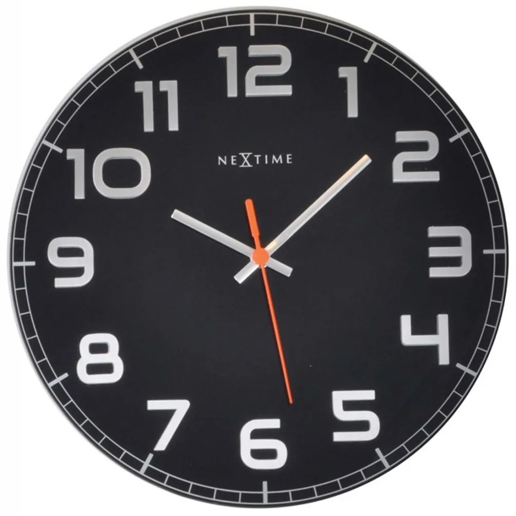 Designové nástěnné hodiny 30 cm CLASSY ROUND BLACK