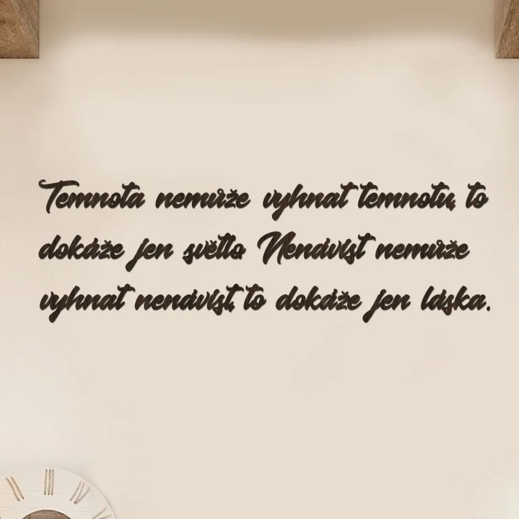 dřevo života Dřevěný nápis na zeď SVĚTLO Zvolte barvu dekoru: Wenge, Velikost textu: 60x19