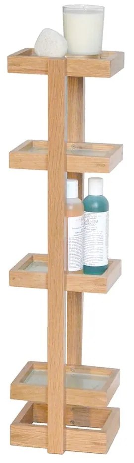 Dřevěný stojan do koupelny z dubového dřeva Wireworks Caddy Mezza, výška 73 cm