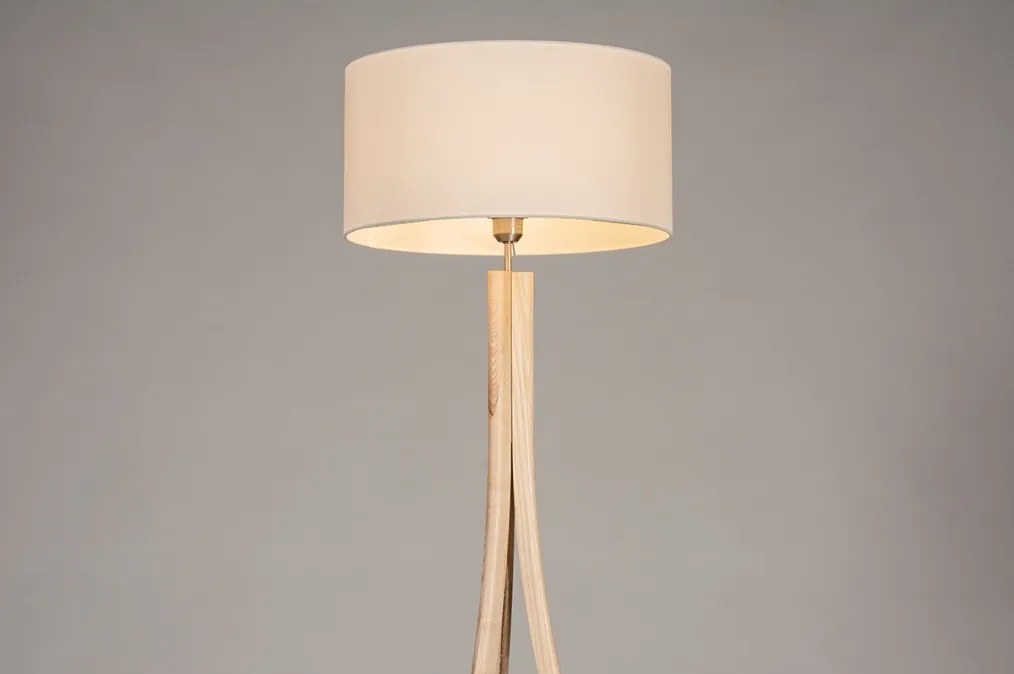 Stojací designová lampa Arbon White and Wood