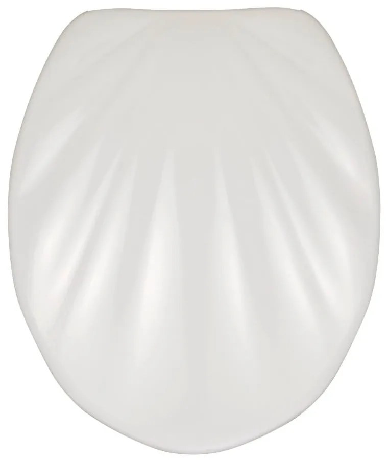Bílé WC sedátko se snadným zavíráním Wenko Premium Sea Shell, 45,5 x 38 cm