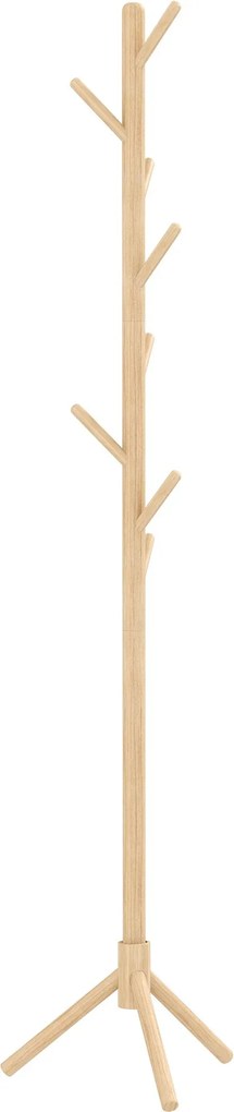HOMCOM Stojací věšák na kabáty se 8 háčky, dřevěný věšák ve tvaru stromu pro chodbu, předsíň, ložnici 40x40x165 cm přírodní | Aosom
