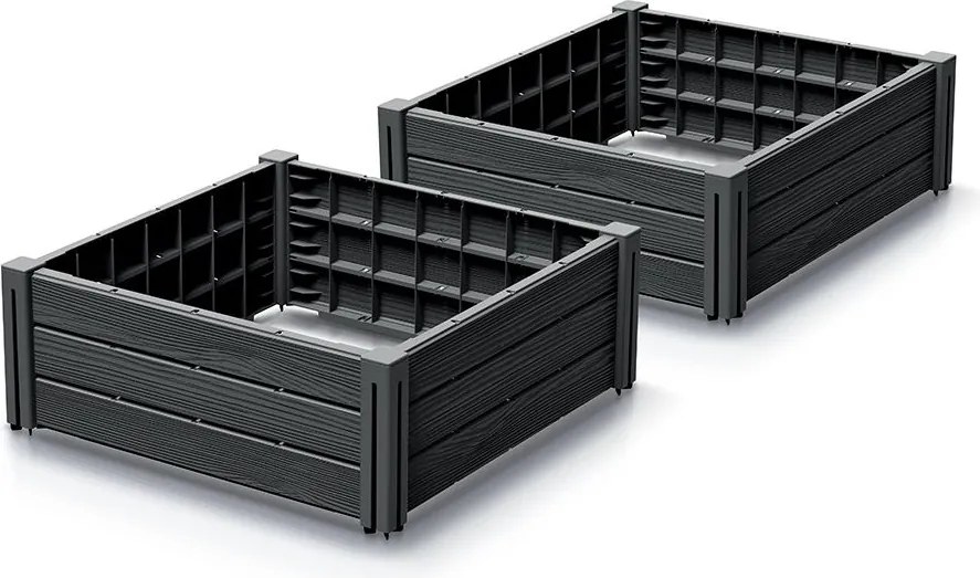 PROSPERPLAST Vyvýšený záhon 2 ks BASE PLANT 61,8 cm, naturo ECO