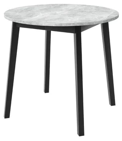 Rozkládací jídelní stůl Kirtore S 90, Barva dřeva: šedý mramor + černá