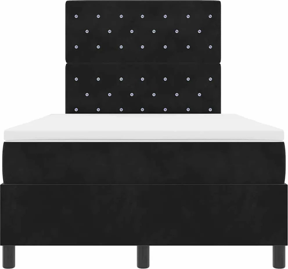 Postel s boxspringem s matrací s čelo Černý 120 x 200 cm samet 3339760