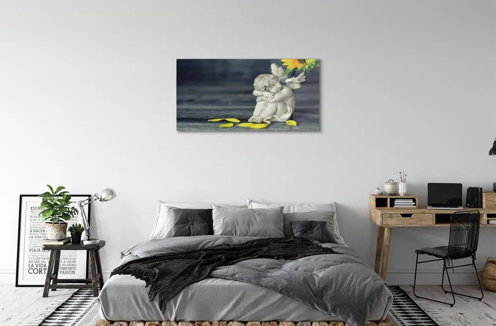 akrylový obraz Spací anděla slunečnice 100x50 cm