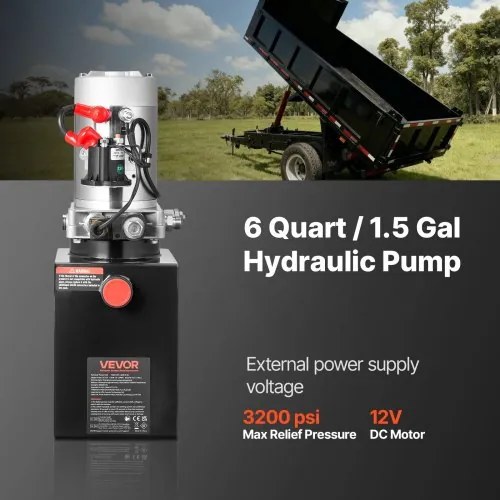 Hydraulický agregát 6 l, Maximální přetlak 22 MPa a průtok 3,4 l/min VEVOR