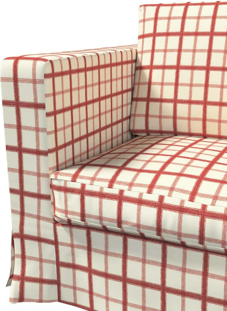 Potah na pohovku IKEA Karlanda 3-místná nerozkládací, dlouhý barva červená látka vzorované