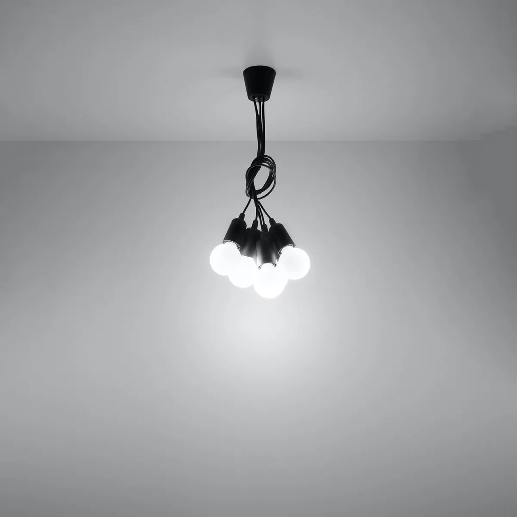 Sollux Lighting Závěsné svítidlo DIEGO 5 černé