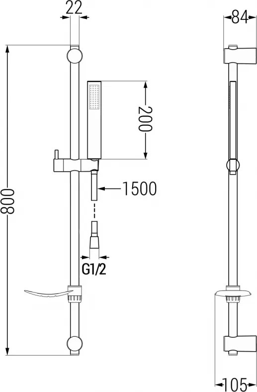 Mexen sprchový set DF00, chrom, 785004582-00