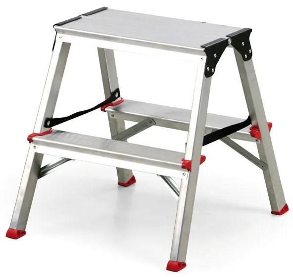 Hliníkové oboustranné schůdky VENBOS, 2x2 stupně, 430 mm