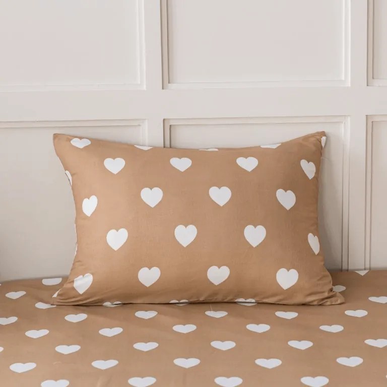 Povlečení z mikrovlákna CARAMHEART hnědé Rozměr povlečení: 2 ks 70 x 90 cm | 200 x 220 cm