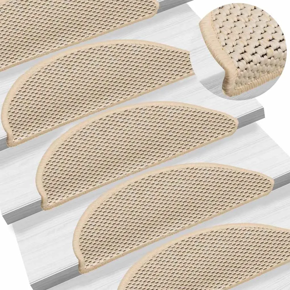 Samolepicí rohože na schody Sisal-Look 30 ks 56x17x3 cm Berber 3365869