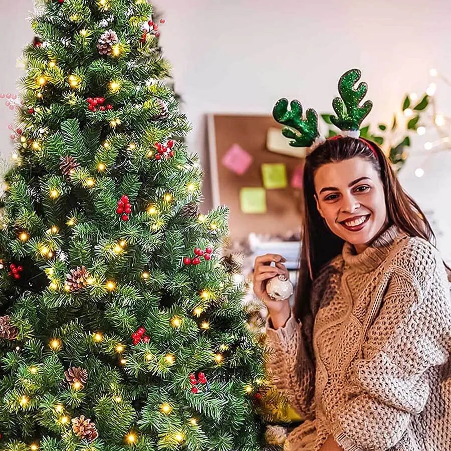 Umělý vánoční stromek s 100 LED diodami, teplý bílý, 120 cm