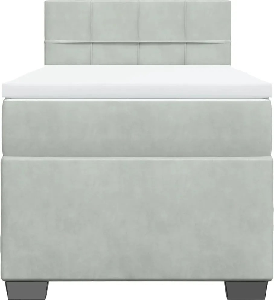 Box spring postel s matrací světle šedá 100x200 cm samet 3288534
