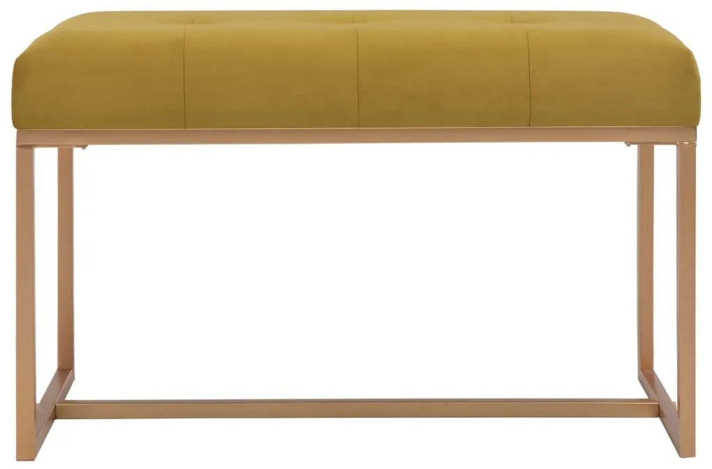 Lavice 80 cm hořčicová sametová 247556