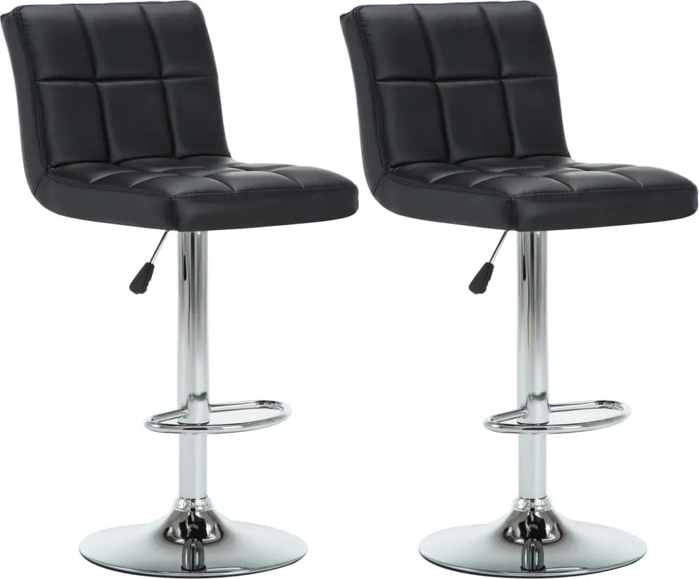 Otočné barové židle 2 ks z umělé kůže  - černé | 44x50x115 cm