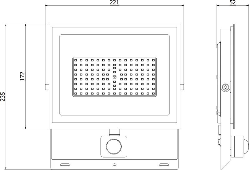 Mexen Luxpro+ LED reflektor s pohybovým senzorem, 70W, studená - 6500K, 7700 lm, bílá - L236-070-65-20