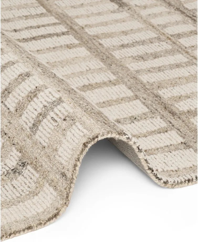 Krémový ručně tkaný vlněný koberec 80x150 cm Boho 1.0 Linara – Vikosa