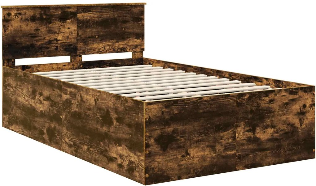 Rám postele s čelo Kouřový dub 120 x 190 cm Kompozitní dřevo 3408596