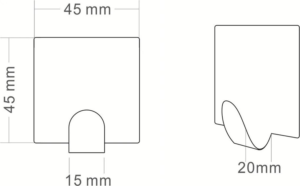 Sapho, Věšáček samolepící, 4 ks, broušená nerez, 33209