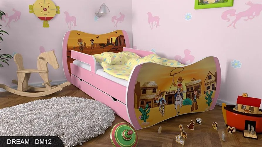 Dětská postel Dream vzor 12 160x80 cm růžová