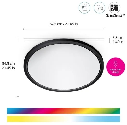 WiZ - LED RGB Stmívatelné stropní svítidlo SUPERSLIM LED/32W/230V Wi-Fi černá