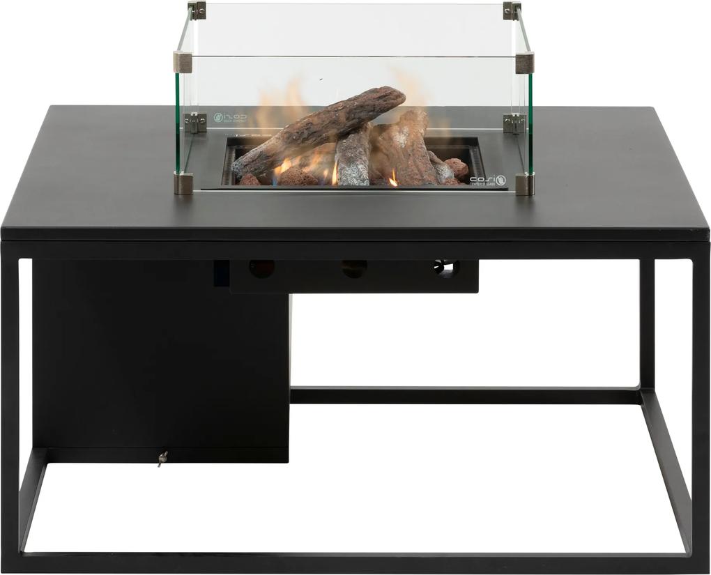 Stůl s plynovým ohništěm COSI- typ Cosiloft 100 černý rám / černá deska