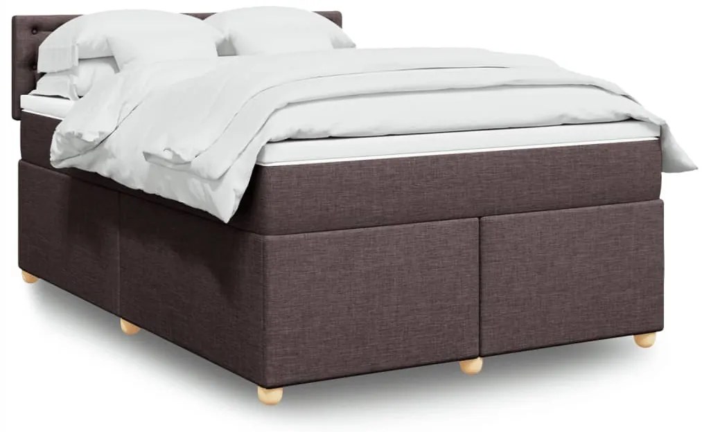 Box spring postel s matrací tmavě hnědá 140x190 cm textil 3286692