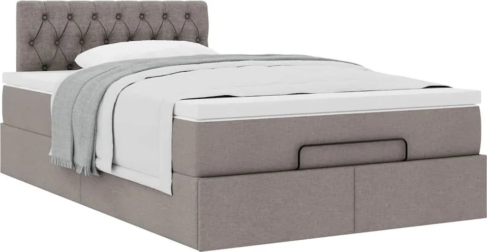 Osmanský rám postele s matrací taupe 120x190cm textil 3311529