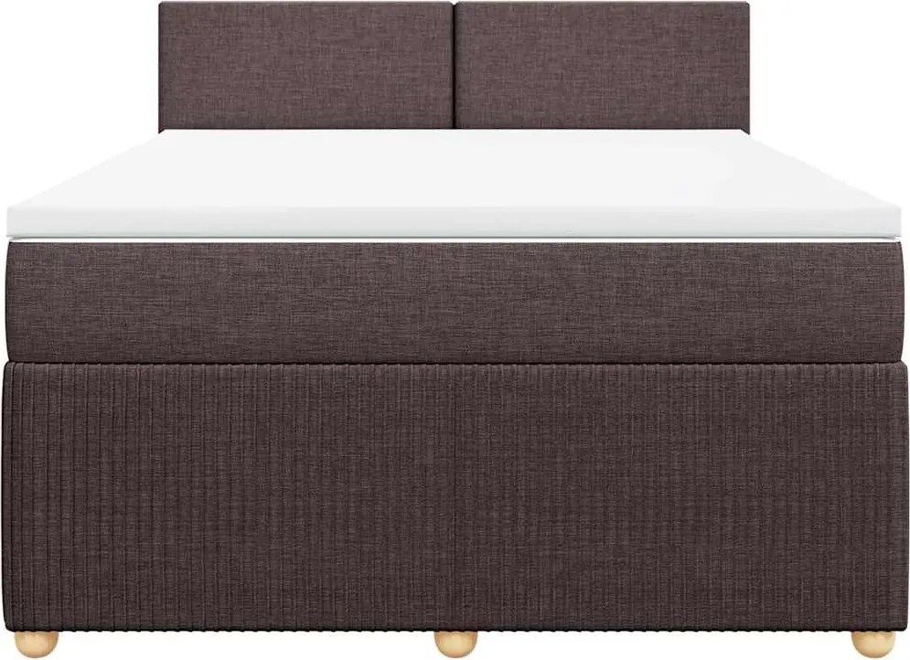 Box spring postel s matrací tmavě hnědá 140x190 cm textil 3289747