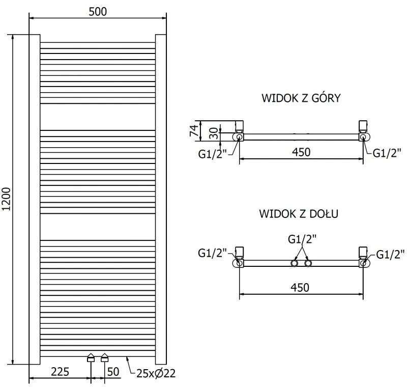 Mexen Mars, topné těleso 1200x500 mm, 417 W, zlatá lesklá, W110-1200-500-00-50