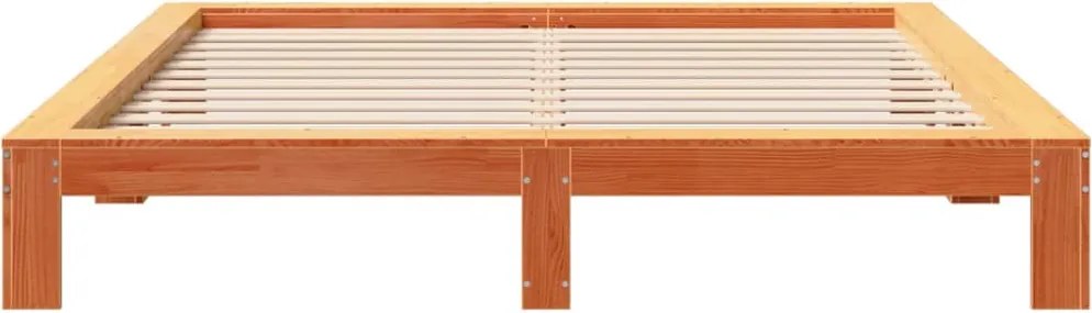 Postel bez matrace voskově hnědá 200 x 200 cm masivní borovice 3308728