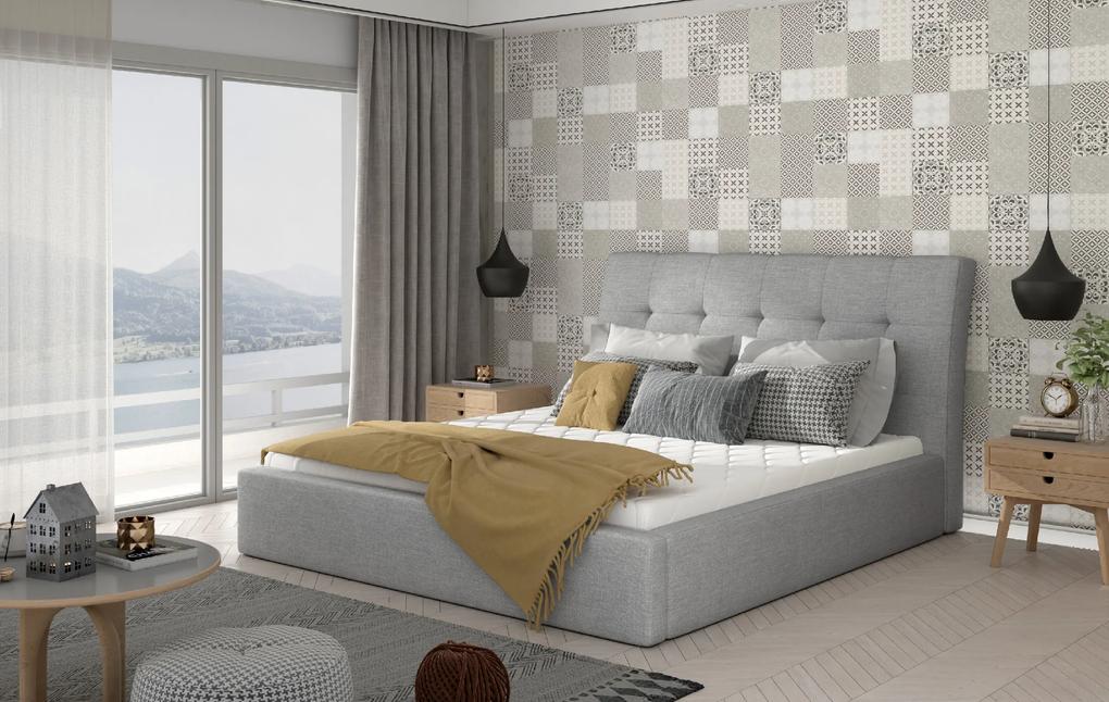 Eltap Čalouněná postel Inge s úložným prostorem Materiál a barva potahu: Soft 33 - béžová, Rozměry (cm): 180x200