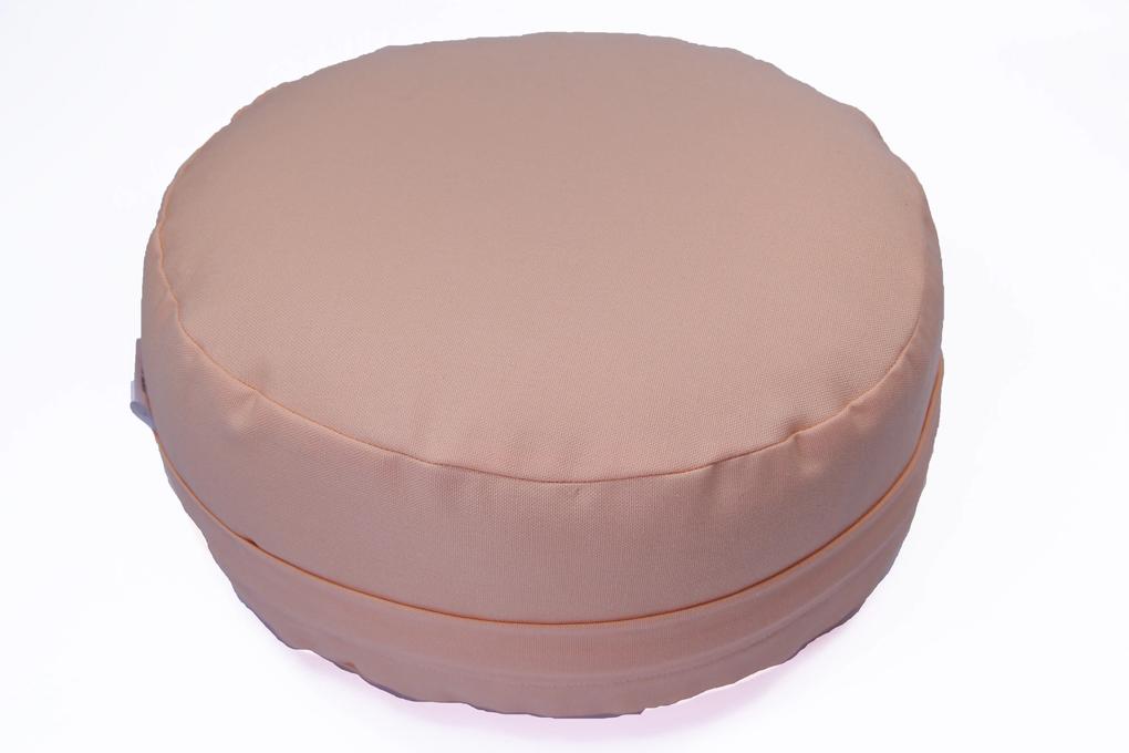 S radostí - vlastní výroba Pohankový sedák jednobarevný - meruňková barva Velikost: ∅30 x v12 cm