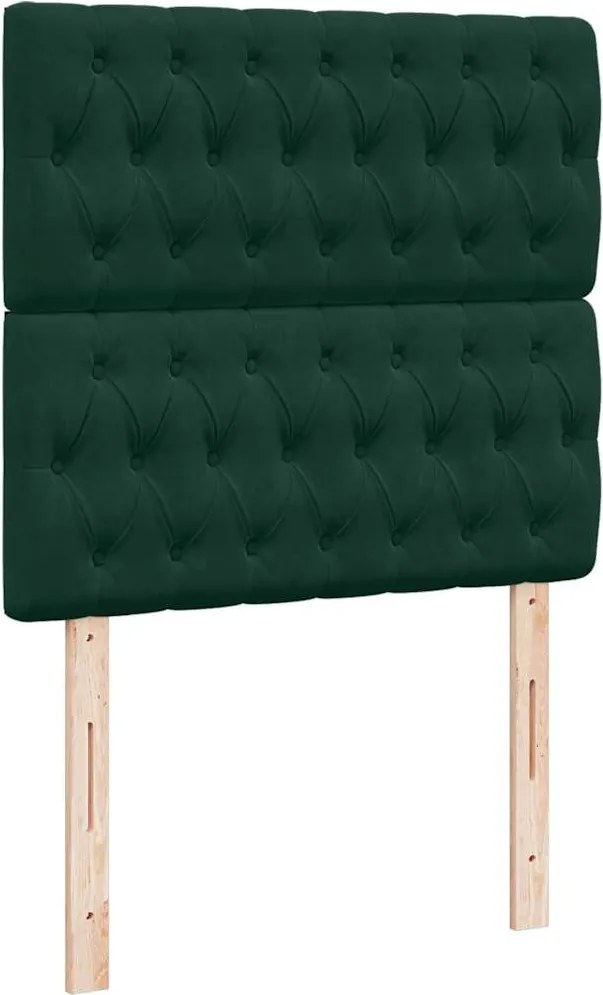 Box spring postel s matrací tmavě zelená 100x200 cm samet 3293143
