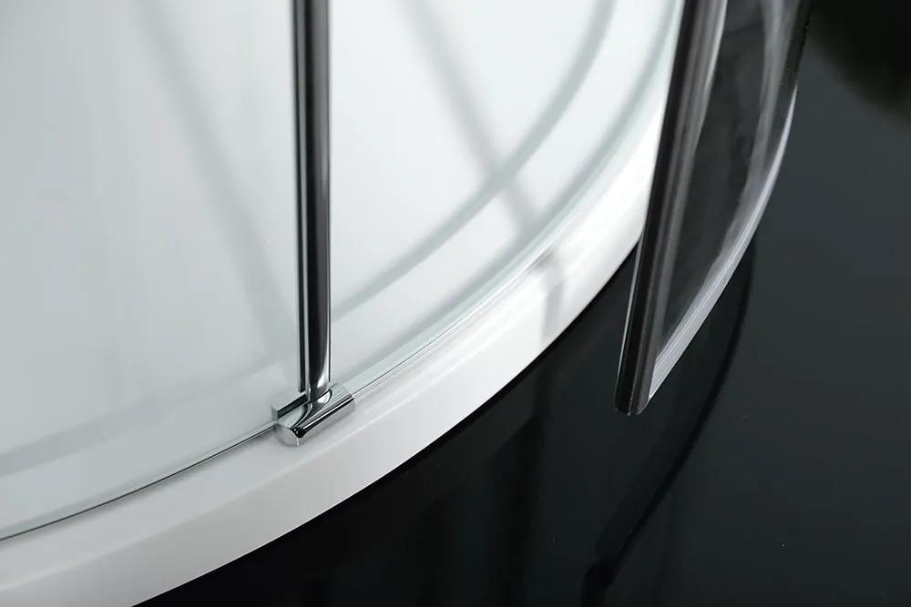 Polysan ZOOM LINE čtvrtkruhová sprchová zástěna 900x900mm, čiré sklo, levá