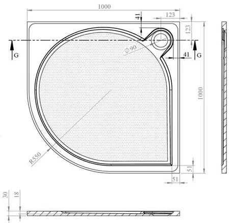 Gelco G5 Arca Sprchová vanička, 1000x1000 mm, litý mramor, bílá PA551