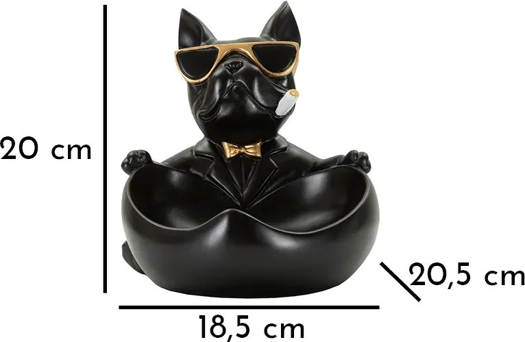 Dekorativní soška Dog Ball černá